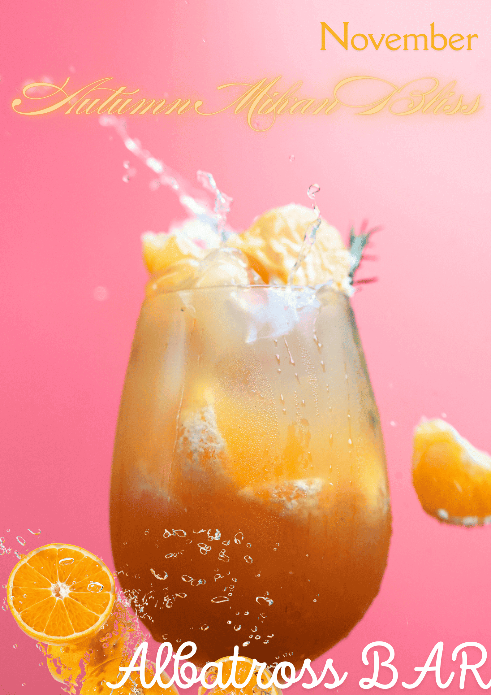 11月限定カクテル オータム・ミカン・ブリス | Albatross BAR